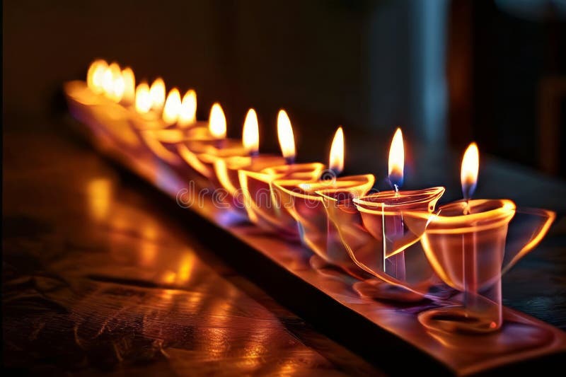 A Luminogram of a Hanukkah Menorah with a Slow Shutter Speed the Stock ...