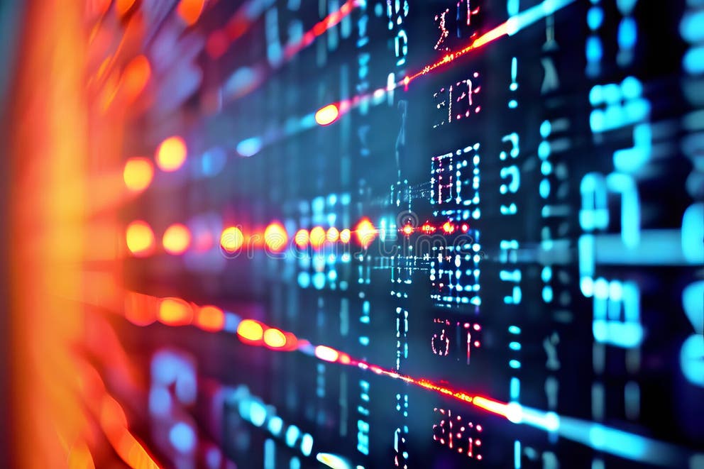 Luminogram Matrix Code a Luminous Glowing Image of a Futuristic Stock ...