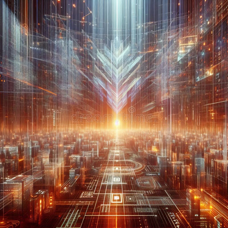 Luminogram Matrix Code a Tapestry of Light and Code Capturing Stock ...