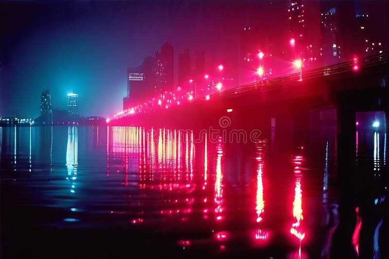 Luminogram Night Time City the Glow of City Lights Captured on L Stock ...