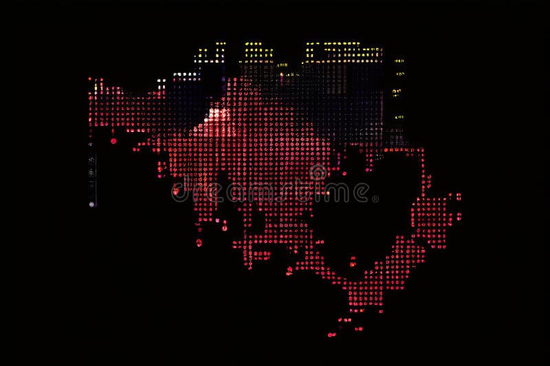 Luminogram Pixel Art Pixel Art Representation of a Map of Georgi Stock ...