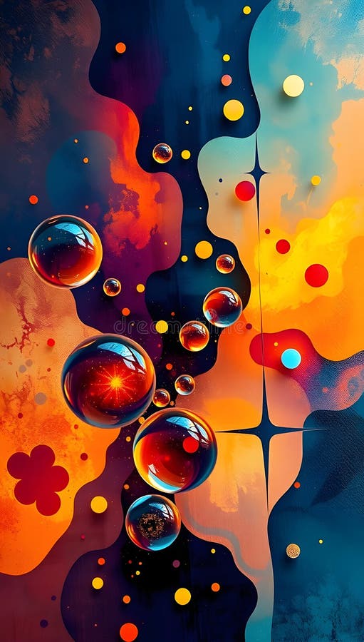 Luminous Abstract Art with Glowing Textures, Evolving Forms. Stock ...