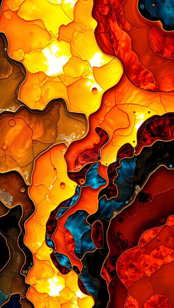 Luminous Abstract Art with Glowing Textures, Evolving Forms. Stock ...