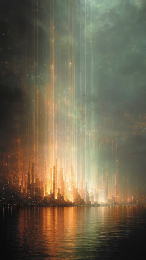 Ethereal Abstract Background with Luminous Colors and Reflections ...