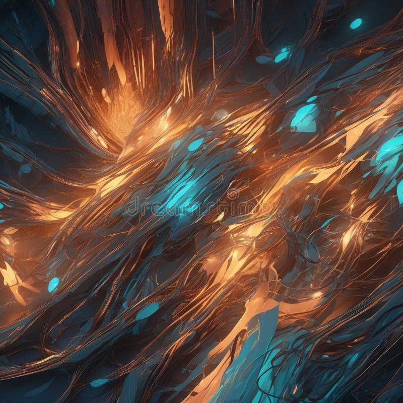 Luminous Abstract Currents: a Dance of Light and Color Stock ...