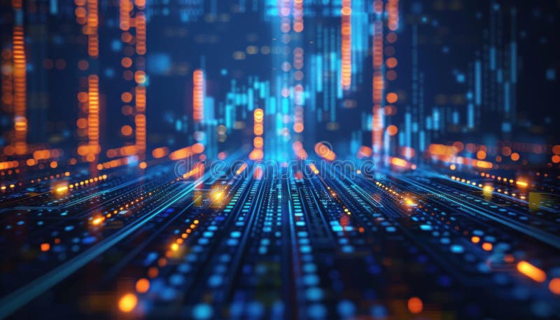 Luminous Abstract Financial Charts in Digital Format Stock Photo ...