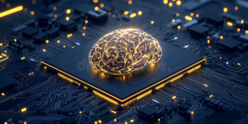 A Luminous AI Brain Chip Illuminates a Circuit Board Deep Learning ...