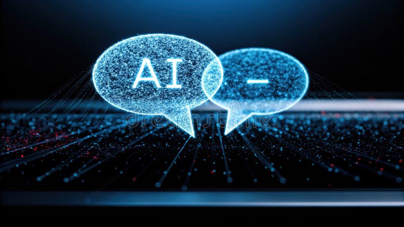 Luminous AI Conversation Bubbles Show Technology S Digital Dialogue ...