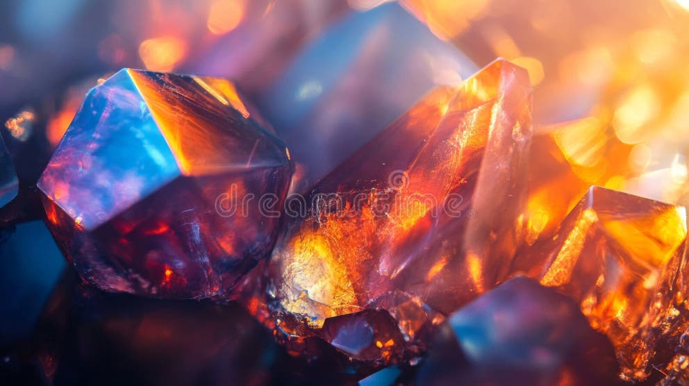 Luminous Amber Crystals Glowing Brightly Stock Illustration ...