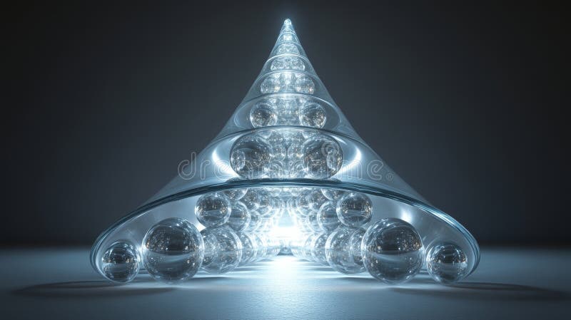 Luminous Apex Layered Translucent Spheres Creating a Radiant Focal ...