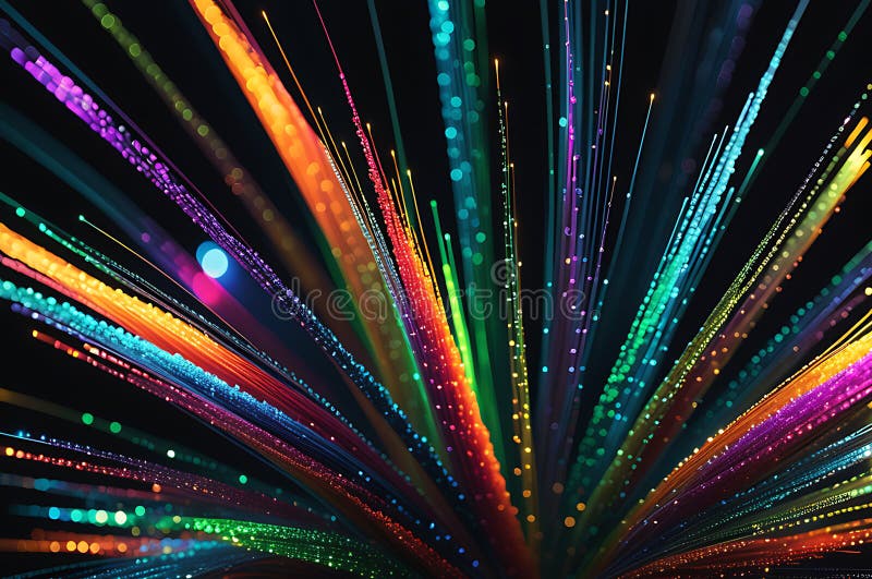 Glow of Luminous Array, Where Fiber Optic Strands Radiate in an Array ...