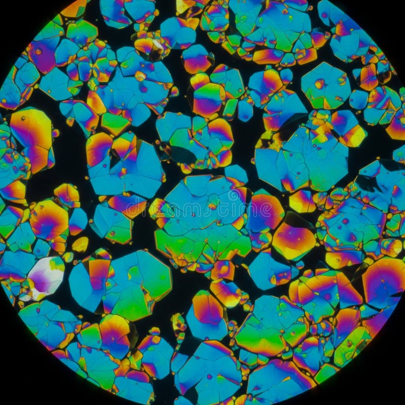 Luminous Ascorbic Acid Crystals Under Polarized Light Stock ...