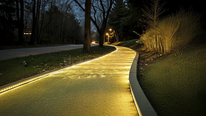 Luminous Asphalt Enhancing Visibility for Pedestrians.. Stock Footage ...
