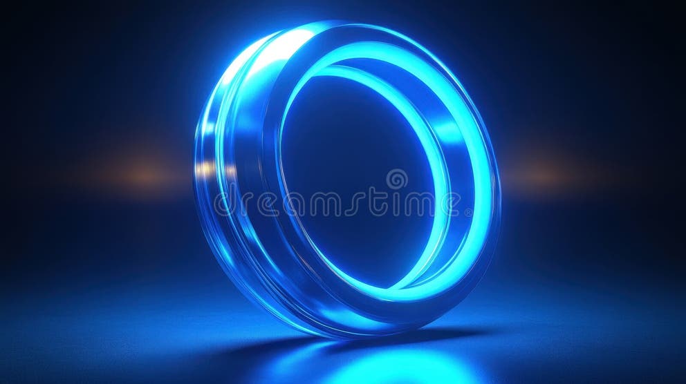 Luminous Azure a Glowing Ring of Light and Reflection Stock Photo ...