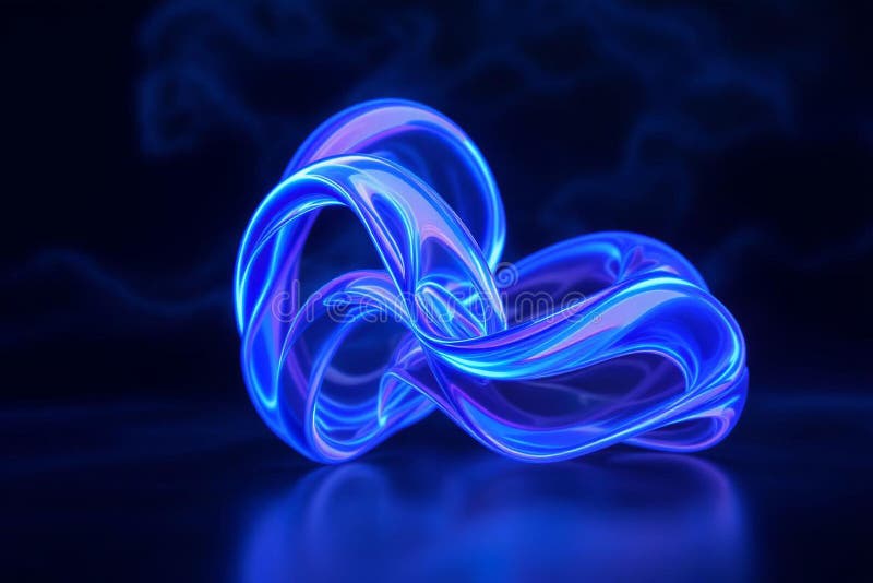 Luminous Azure Loops Intertwining in an Endless Dance of Light a ...