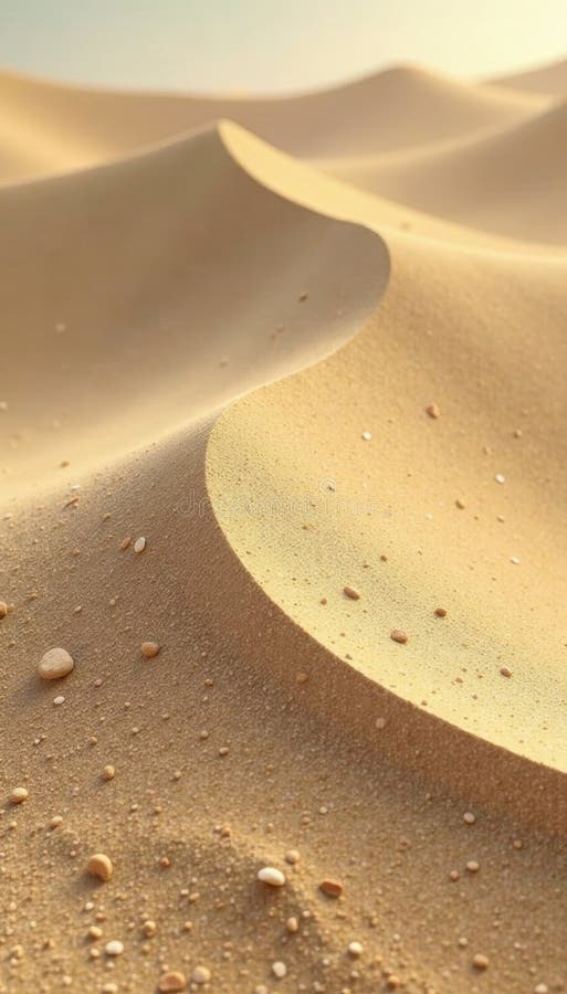 Luminous Beige Sand Mound Sharp Edges Smooth Surface Edges Powder ...