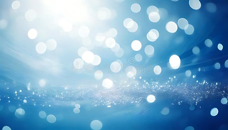 Luminous, Blue Background with Bokeh Lights Creates a Magical, Ethereal ...