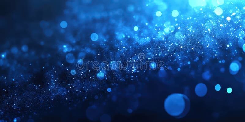 Luminous Blue Bokeh Background with Glittering Particle Effects, Modern ...