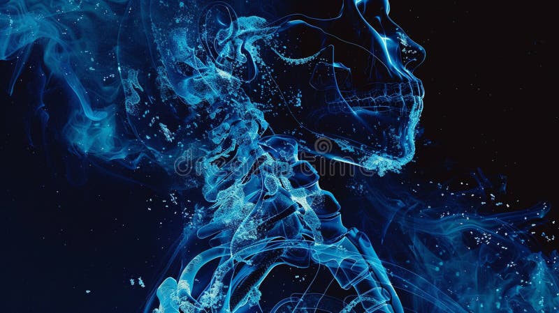 Luminous Blue 3D Rendering of Human Lungs, Highlighting the Respiratory ...