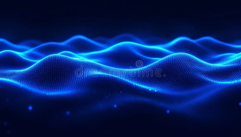 A Luminous Blue Digital Wave Formation, Creating a Dynamic and Modern ...