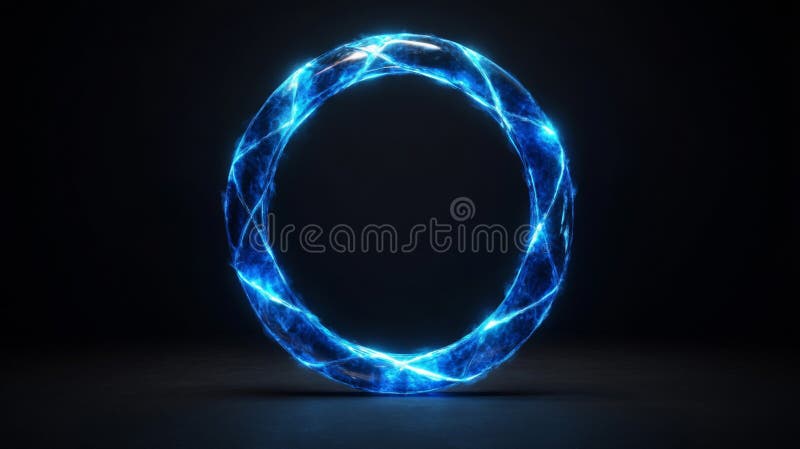 Luminous Blue Energy Ring Abstract Design Stock Illustration ...