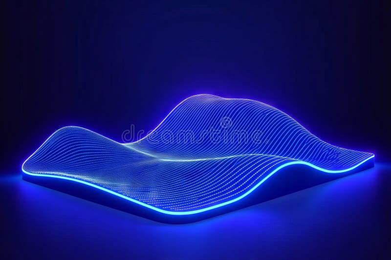 Luminous Blue Light in Wave Form Generates a Peaceful Scene Beneath the ...