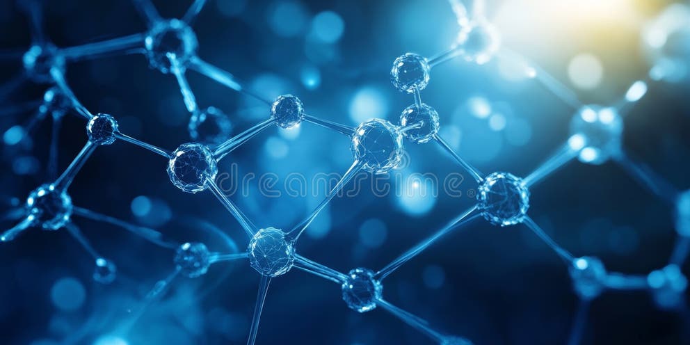 Luminous Blue Molecular Structure with Connected Nodes and Bright ...