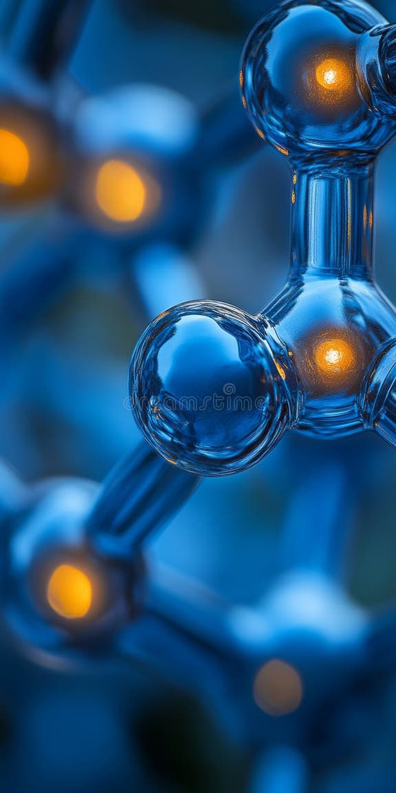 Luminous Blue Molecular Structure with Connected Nodes and Bright ...