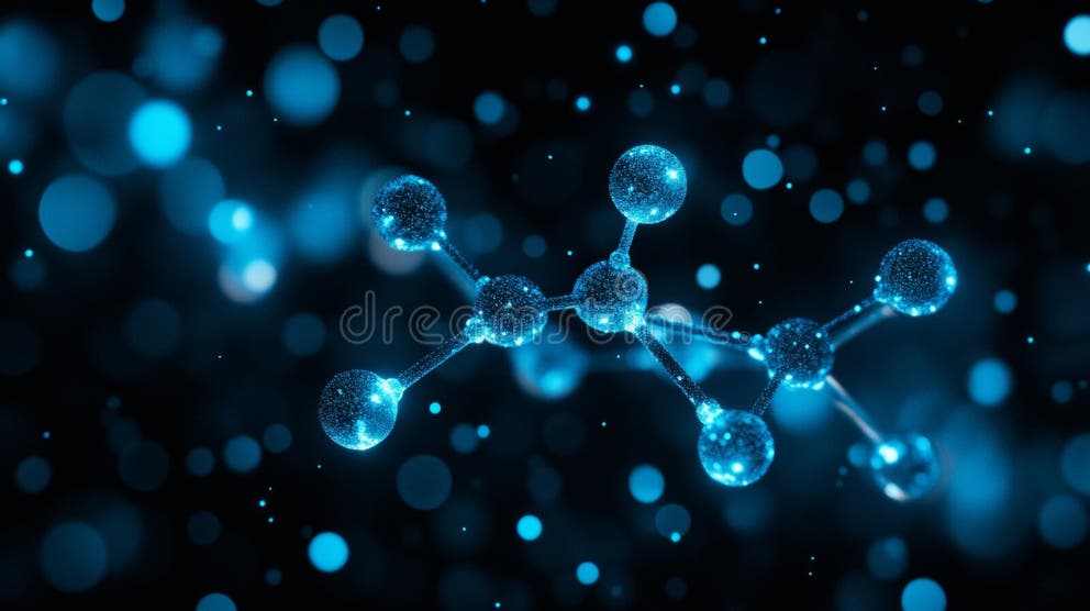 Luminous Blue Molecular Structure, Connected Nodes with Energy Pathways ...