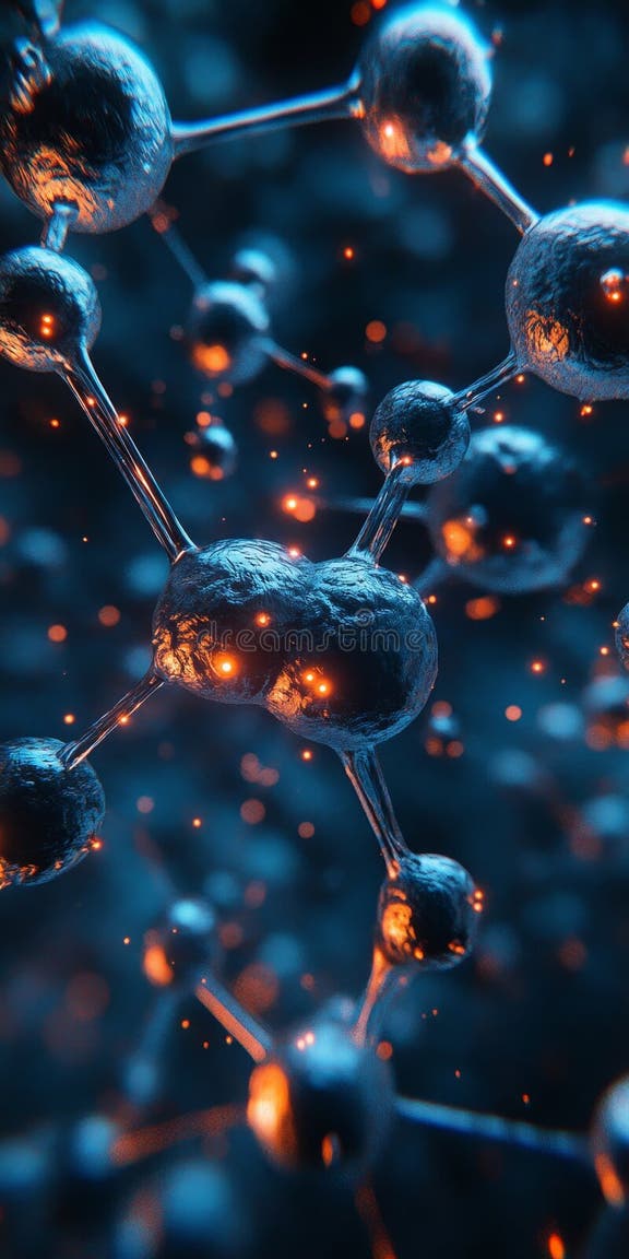 Luminous Blue Molecular Structure with Nodes and Energy Pathways, Nodes, Energy, Biology Stock ...