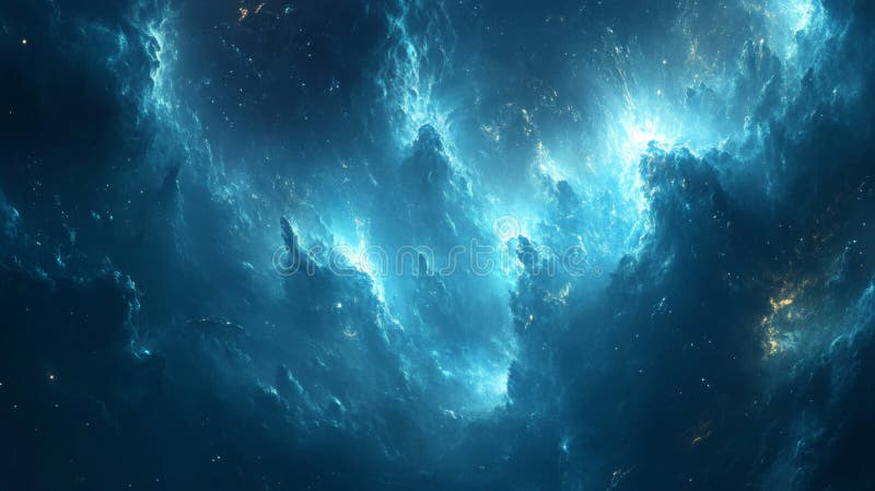 Luminous Blue Nebula Cosmic Abstract Space Background Stock ...