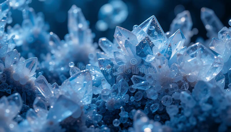 Luminous Blue Quartz Crystal Cluster Close Up Stock Image - Image of ...