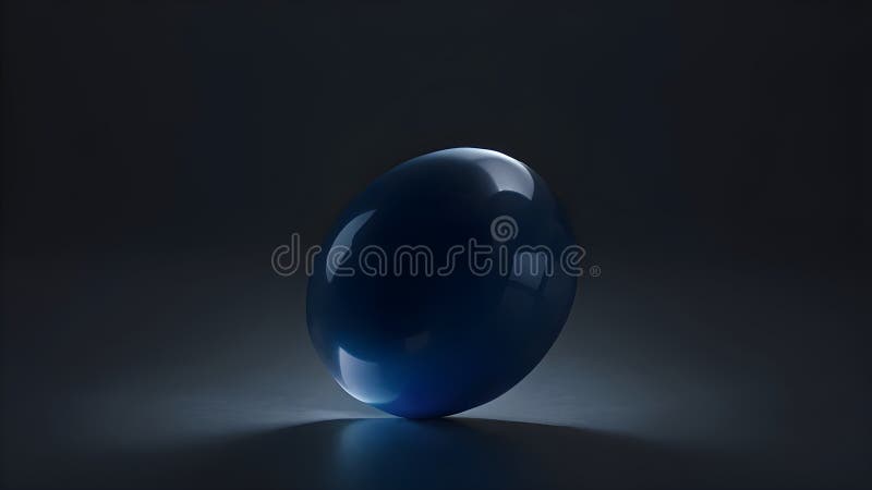 Luminous Blue Sphere: a Study in Light and Form on Dark Background ...