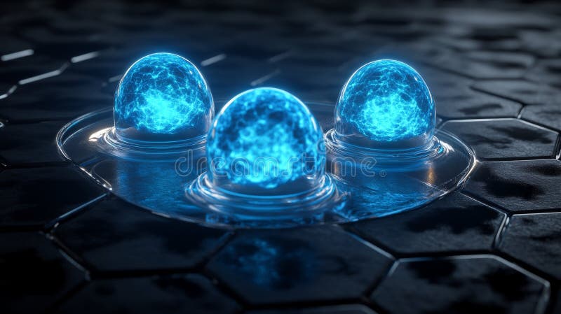 Luminous Blue Spheres with Textured Glow Stock Photo - Image of texture ...