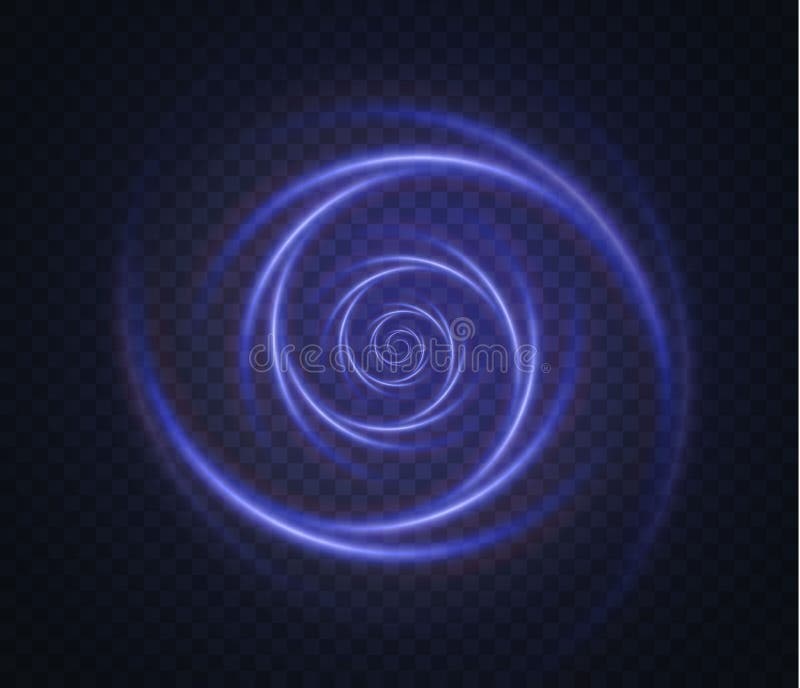 Luminous Blue Wavy Line of Light on a Transparent Background. Neon ...