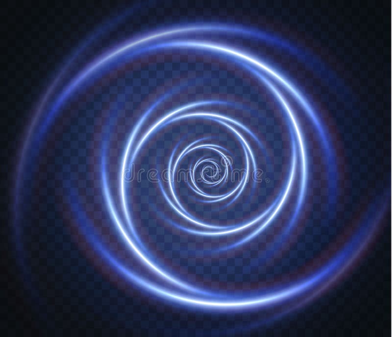 Luminous Blue Wavy Line of Light on a Transparent Background. Neon ...