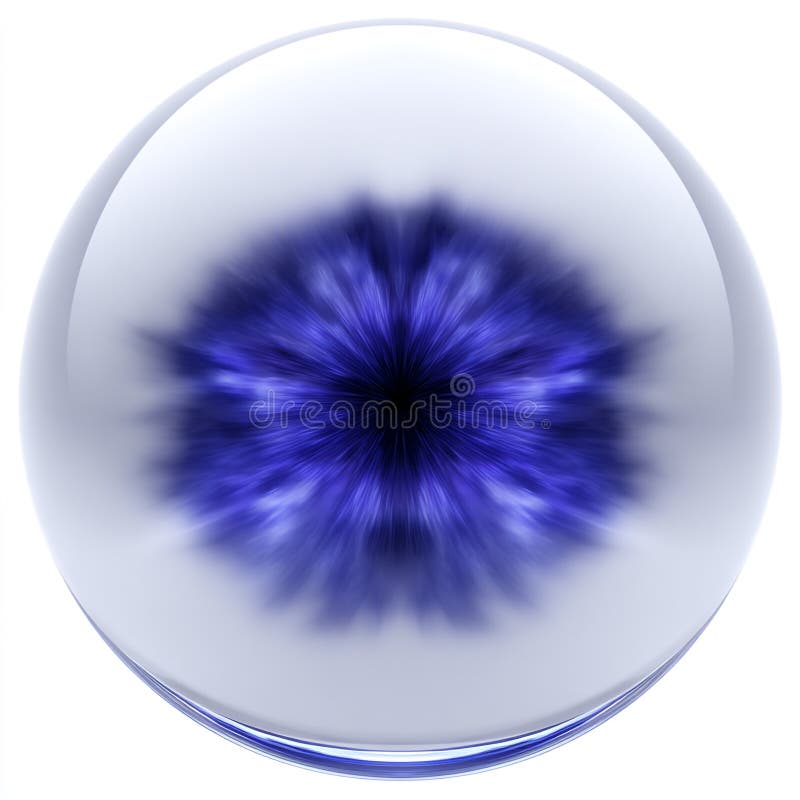 Abstract Blue Starburst Pattern Encased in a Transparent Sphere Stock ...