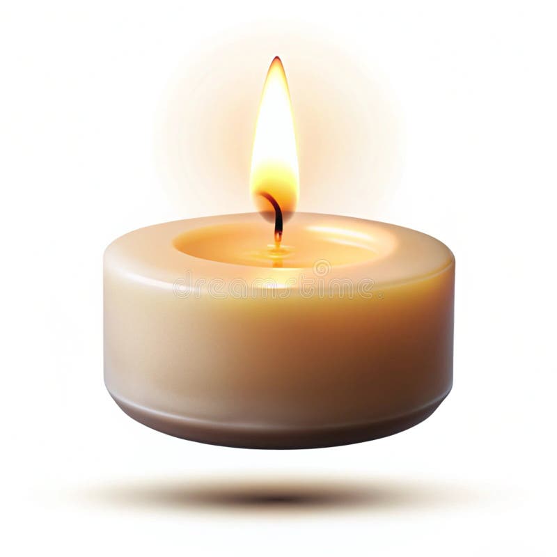 Floating Glowing Candle with Flickering Flame Effect Stock Illustration ...