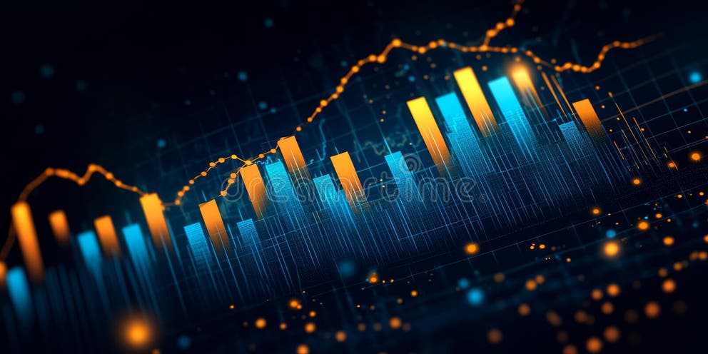 Luminous Candlestick Chart Visualizing Market Data Fluctuations and ...