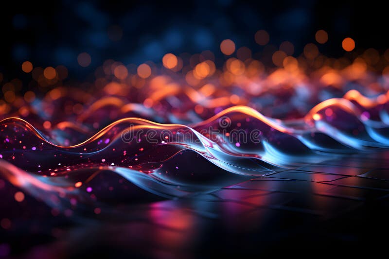 Luminous Cascade: a Computer Generated Image of Light Wave Stock Photo ...