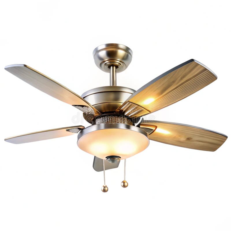Glowing Ceiling Fan with Rotating Blades Stock Illustration ...