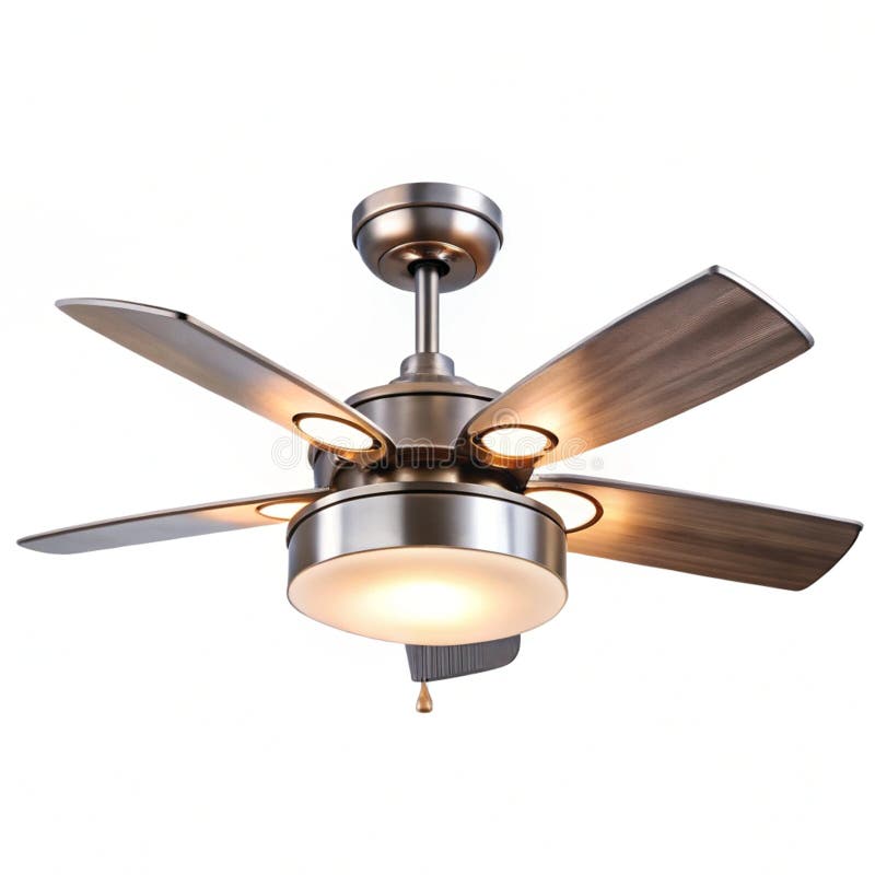 Floating Glowing Ceiling Fan with Rotating Blades Stock Illustration ...