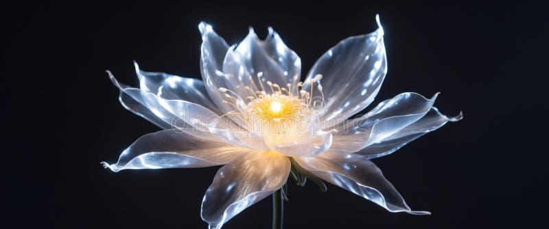 Luminous Celestial Flower Glowing Brightly in Darkness Stock Image ...