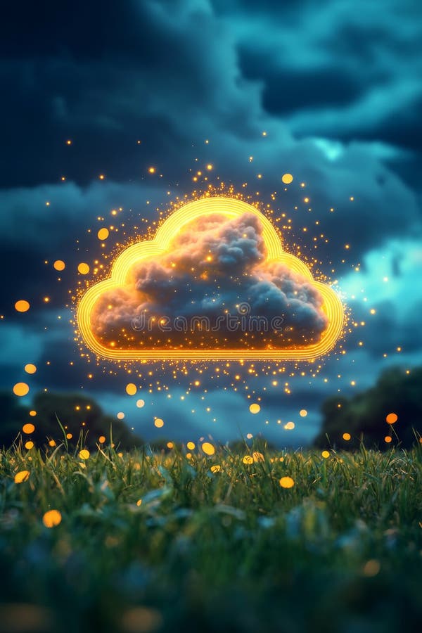 A Luminous Cloud Appears in a Twilight Sky, Illuminated by Golden ...