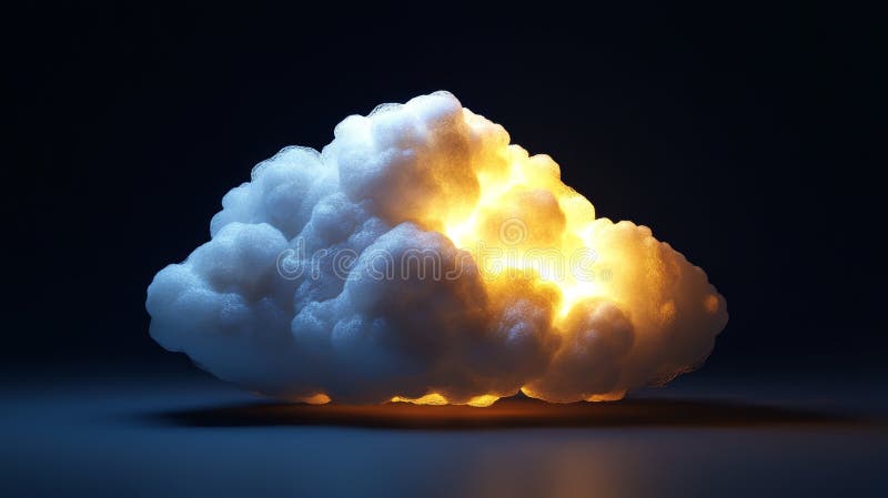 Luminous Cloud: Glowing Atmospheric Marvel with Soft Radiance and ...