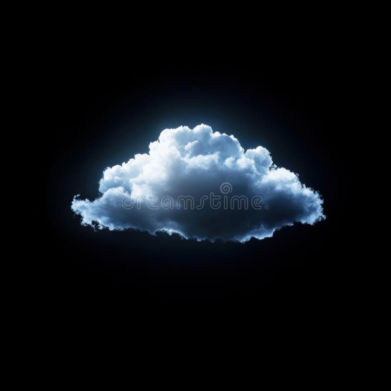 Luminous Cloud Shining Against Dark Background in Elegant Contrast Stock Illustration ...