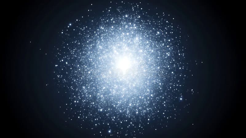 A Luminous Cluster of Glowing Particles Against a Dark Background Stock ...