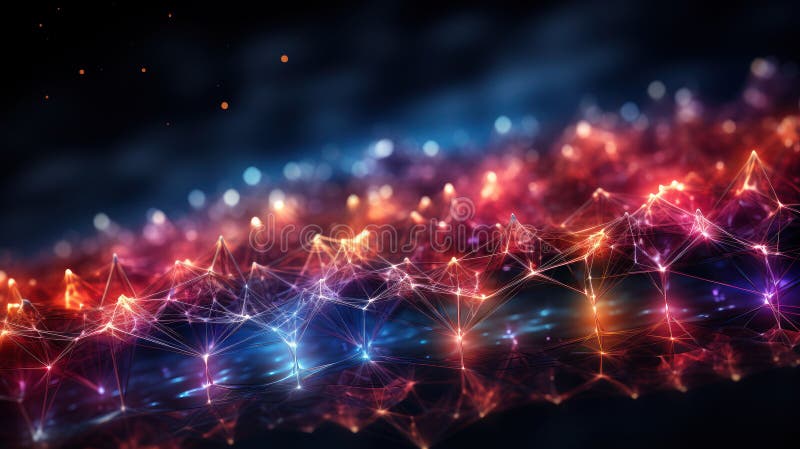Luminous Connectivity: Colorful Gradient Dot Network Stock Photo ...
