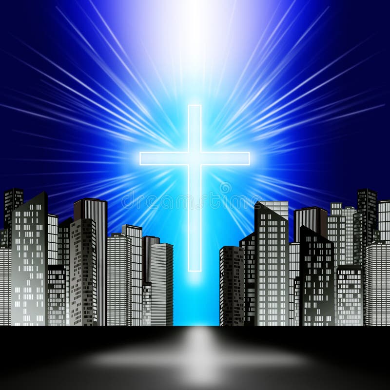 Luminous cross stock illustration. Illustration of christianity - 31509299