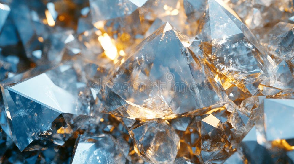 Luminous Crystal Cluster Glowing with Inner Light Stock Illustration ...